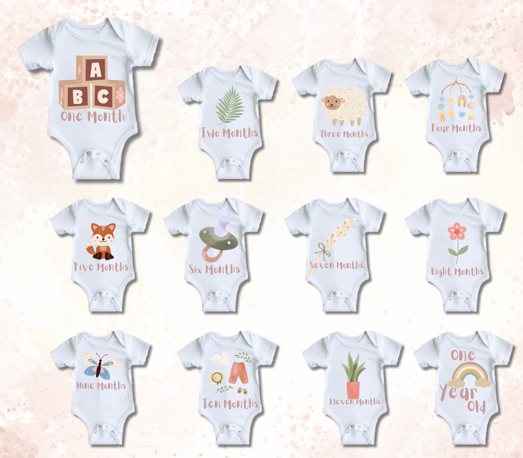 Personalized Milestone Baby Grows - Wiggleroo
